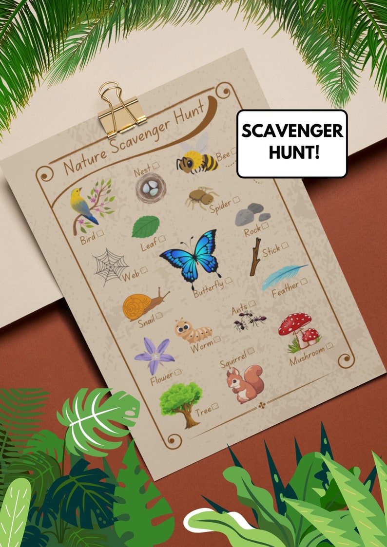 Nature Scavenger Hunt Printable | Outdoor Treasure Hunt for Kids ...