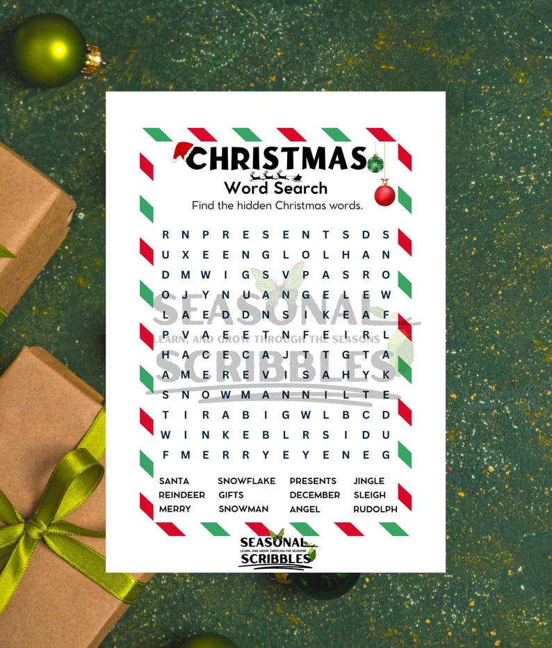Christmas Word Search Puzzle for Kids | Printable Holiday Activity ...
