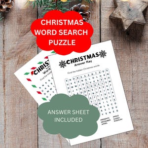 Christmas Word Search Puzzle | Holiday Kids Activity (digital Download ...