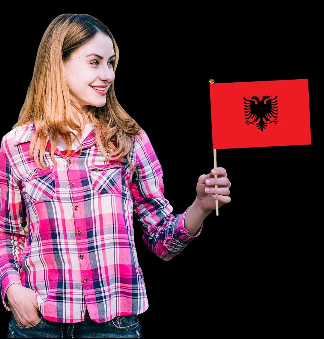 Albanian Hand Flag, Albanian National Flag - Perfect for Celebrations ...