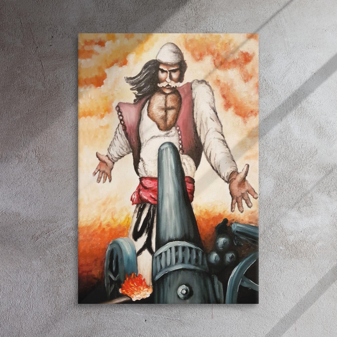 Mic Sokoli Canvas, Albanian Wall Art, Albanian Warrior, Albanian ...
