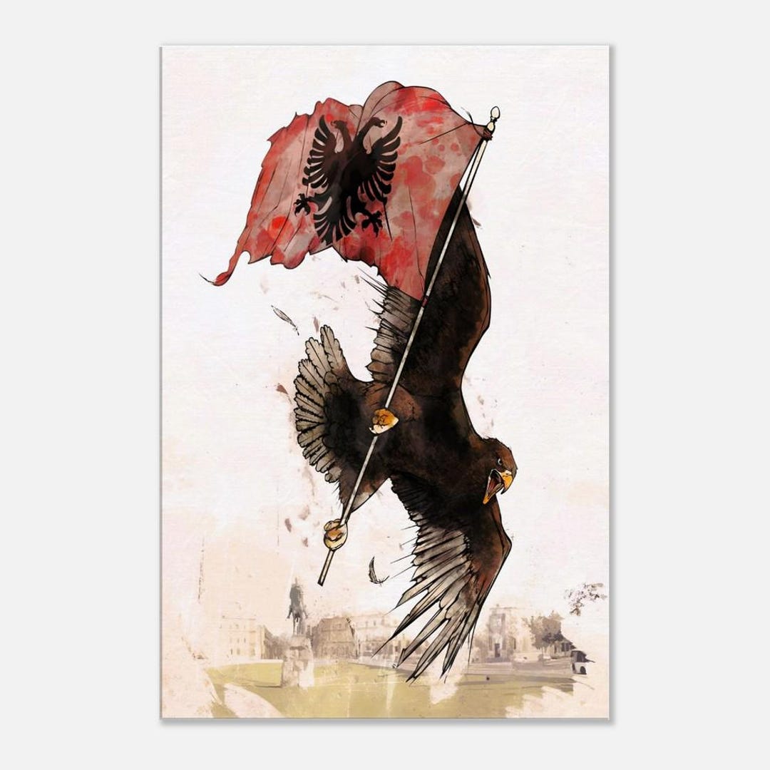 Albanian Eagle Canvas, Albanian Historical Canvas Art, Albanian Home ...