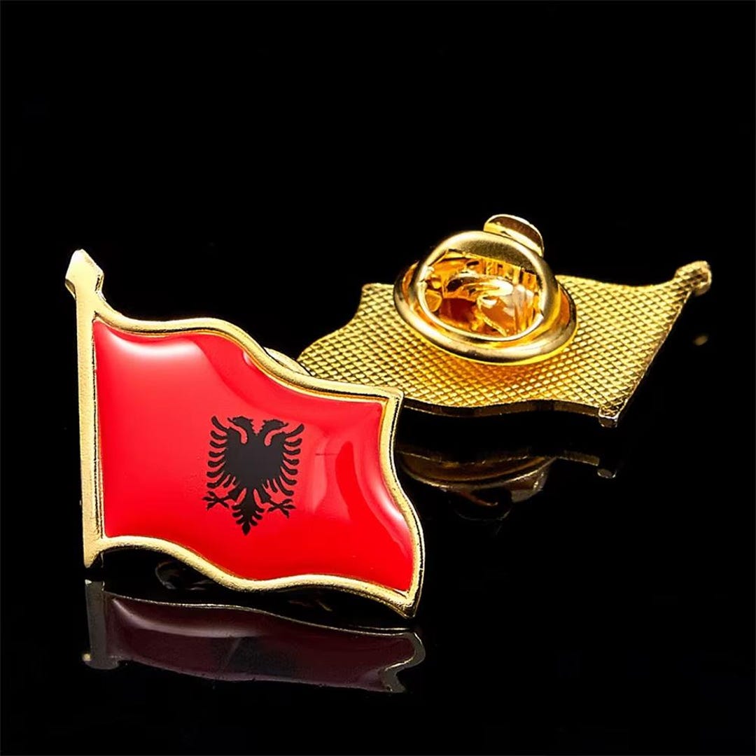 Albania National Country Enamel Flag Pins Metal Brooches Flag Pin Badge ...