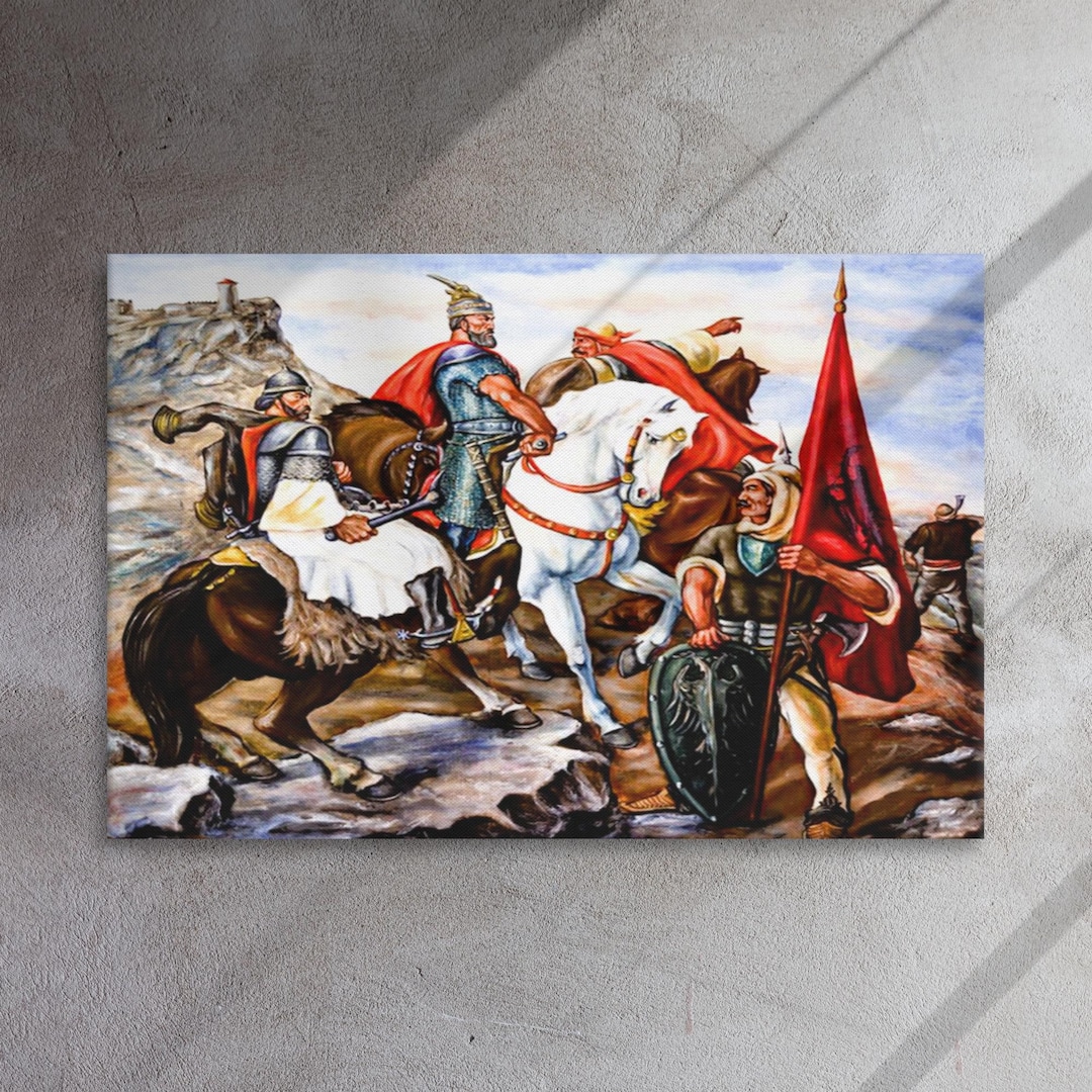 Gjergj Kastrioti Skenderbeu Canvas - Skanderbeg Wall Art - Albanian ...