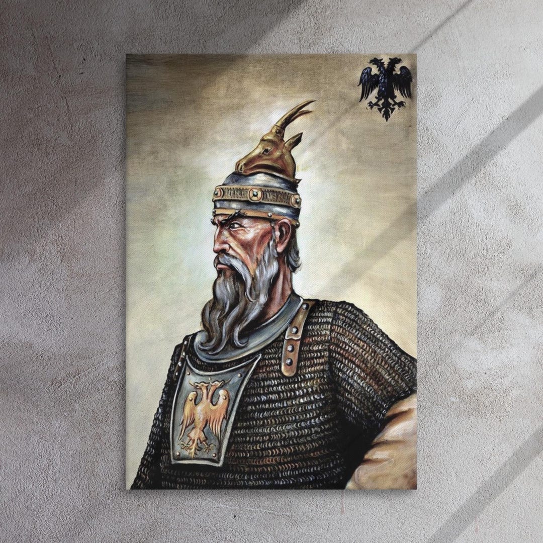 Gjergj Kastrioti Skenderbeu Canvas;skanderbeg Wall Art;albanian Warrior ...