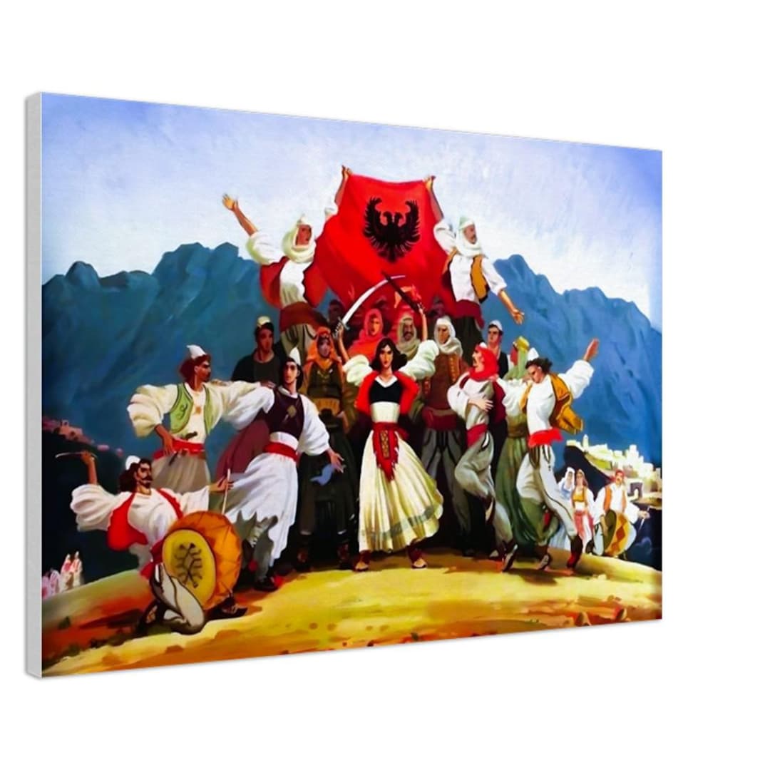 Vallja E Flamurit (albanian Flag Dance), Albanian Print; Albanian ...