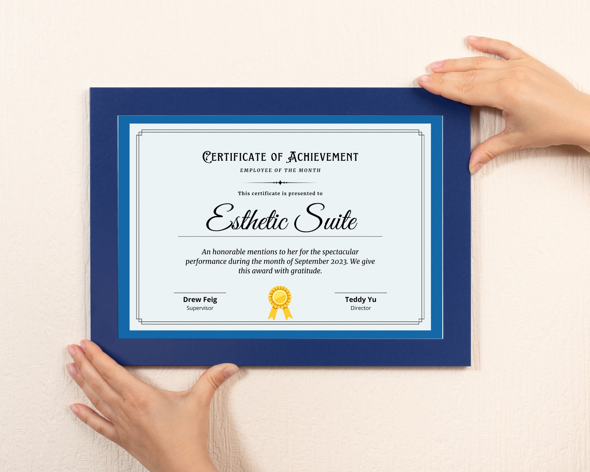 Honorable Mention Award Template