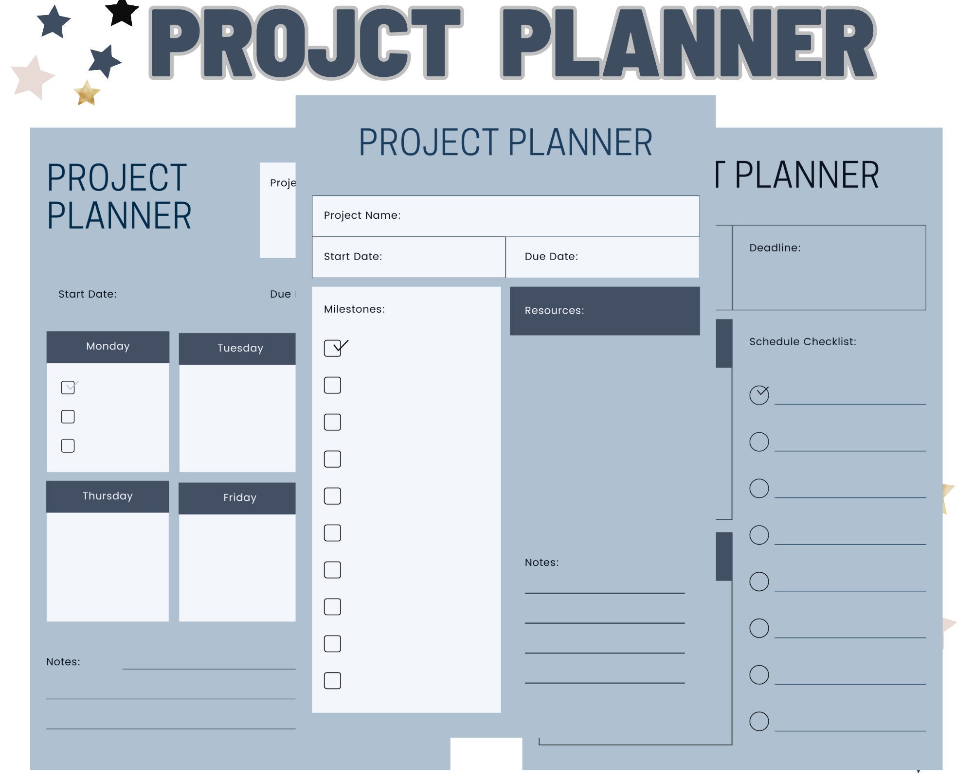 Minimalist Project Planner Printable, Project Planner Template, Project ...