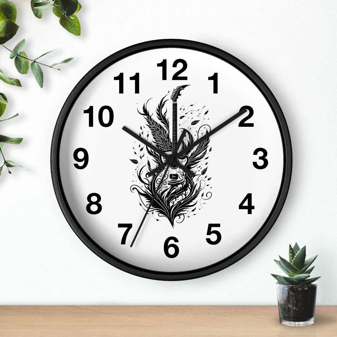 Guitar Clock Decor Guitar Design Clock Wall Decor Music Clock Gift ...