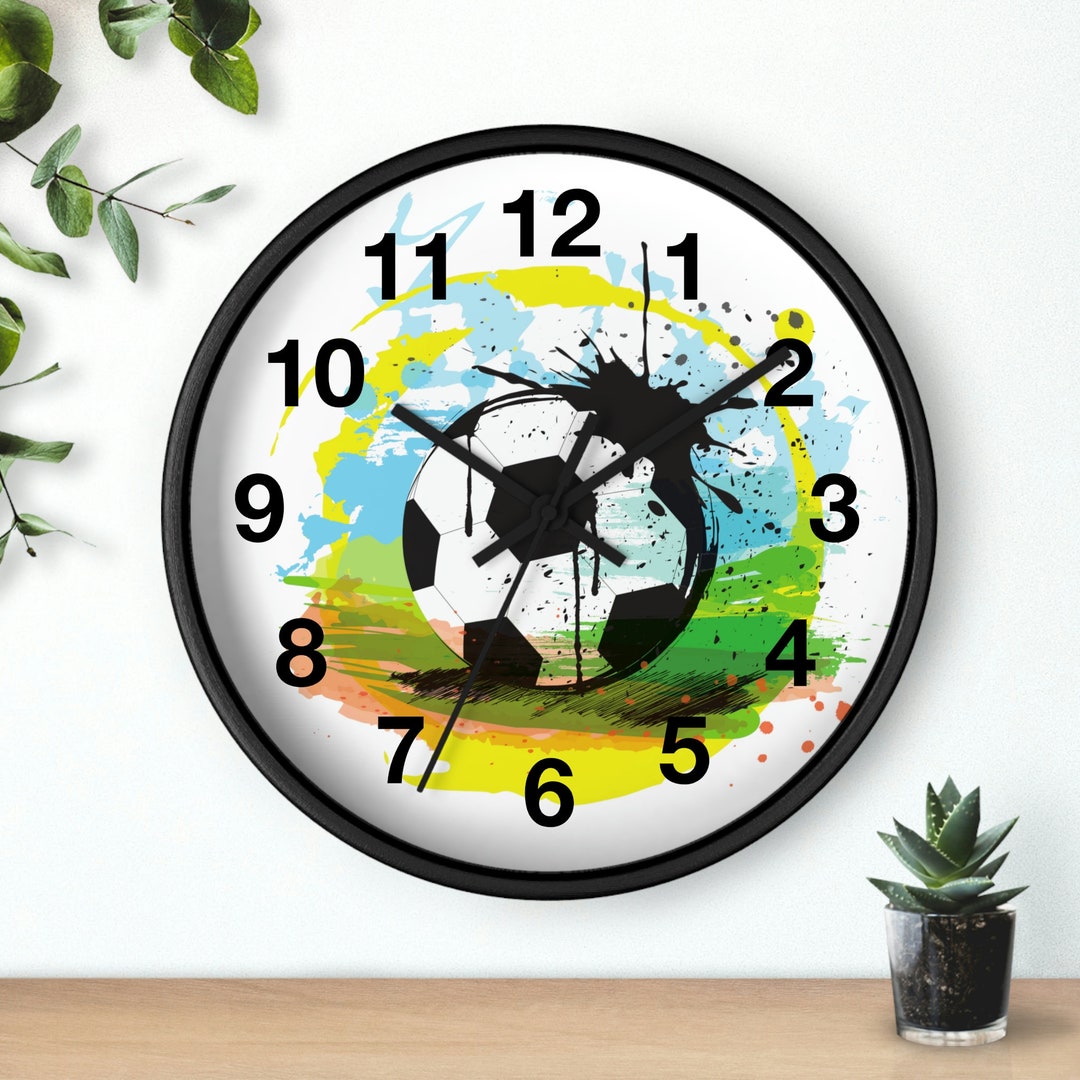 Football Clock Soccer Clock Home Soccer Decor Clock Soccer Fan Room ...