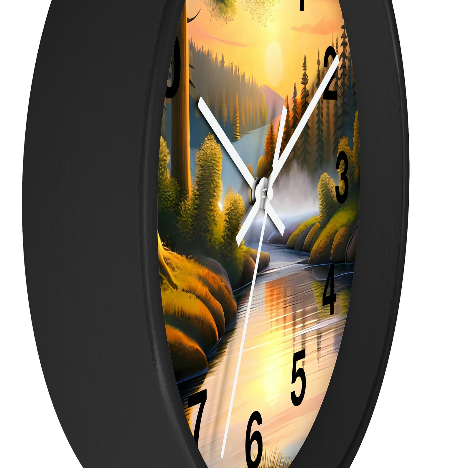 Forest Landscape Clock Home Decor Sunset Landscape Clock Wall Decor ...