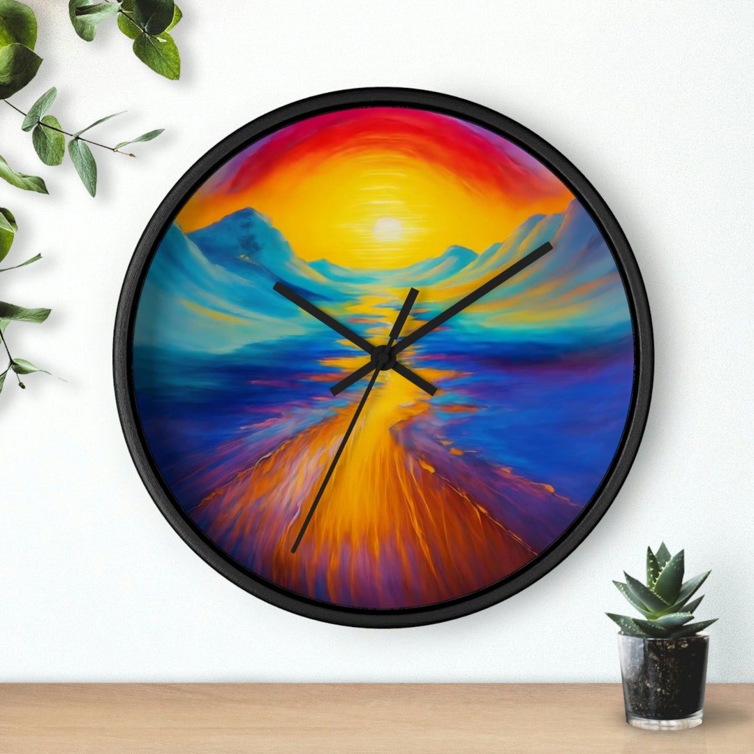 Pastel Art Clock Calm Style Clock Wall Decor Psychedelic Clock Interior ...