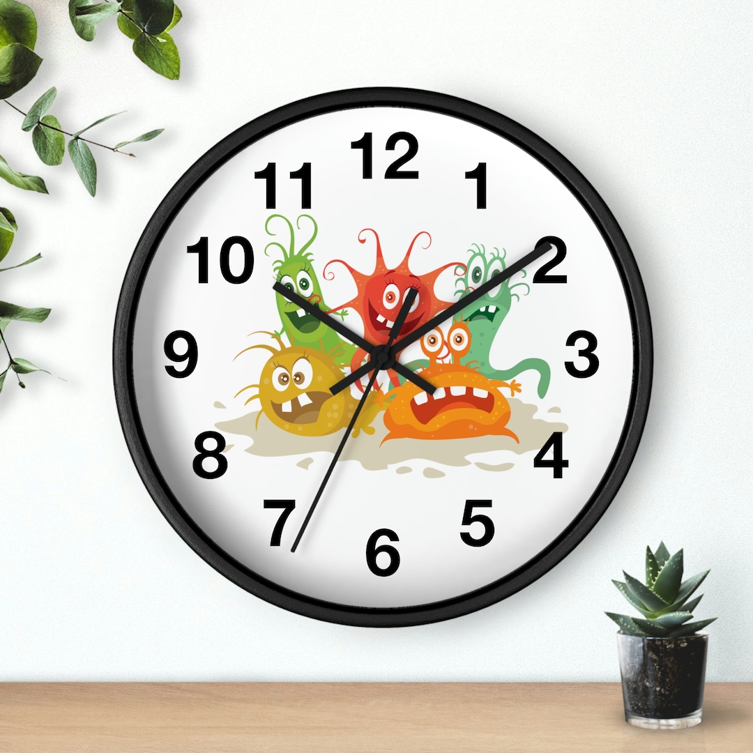 Funny Clock Decor Funny Creatures Clock Wall Decor Kid's Room Wall ...