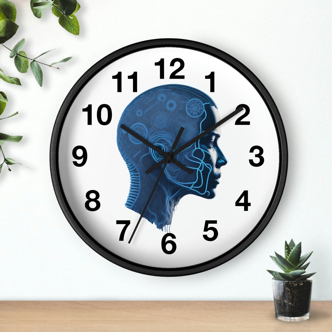 AI Intelligence Clock Wall Decor Artificial Intelligence Style Clock ...