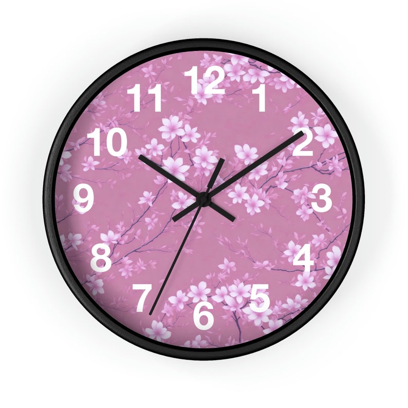 Cherry Blossom Clock Sakura Decor Japan Style Design Clock Wall ...