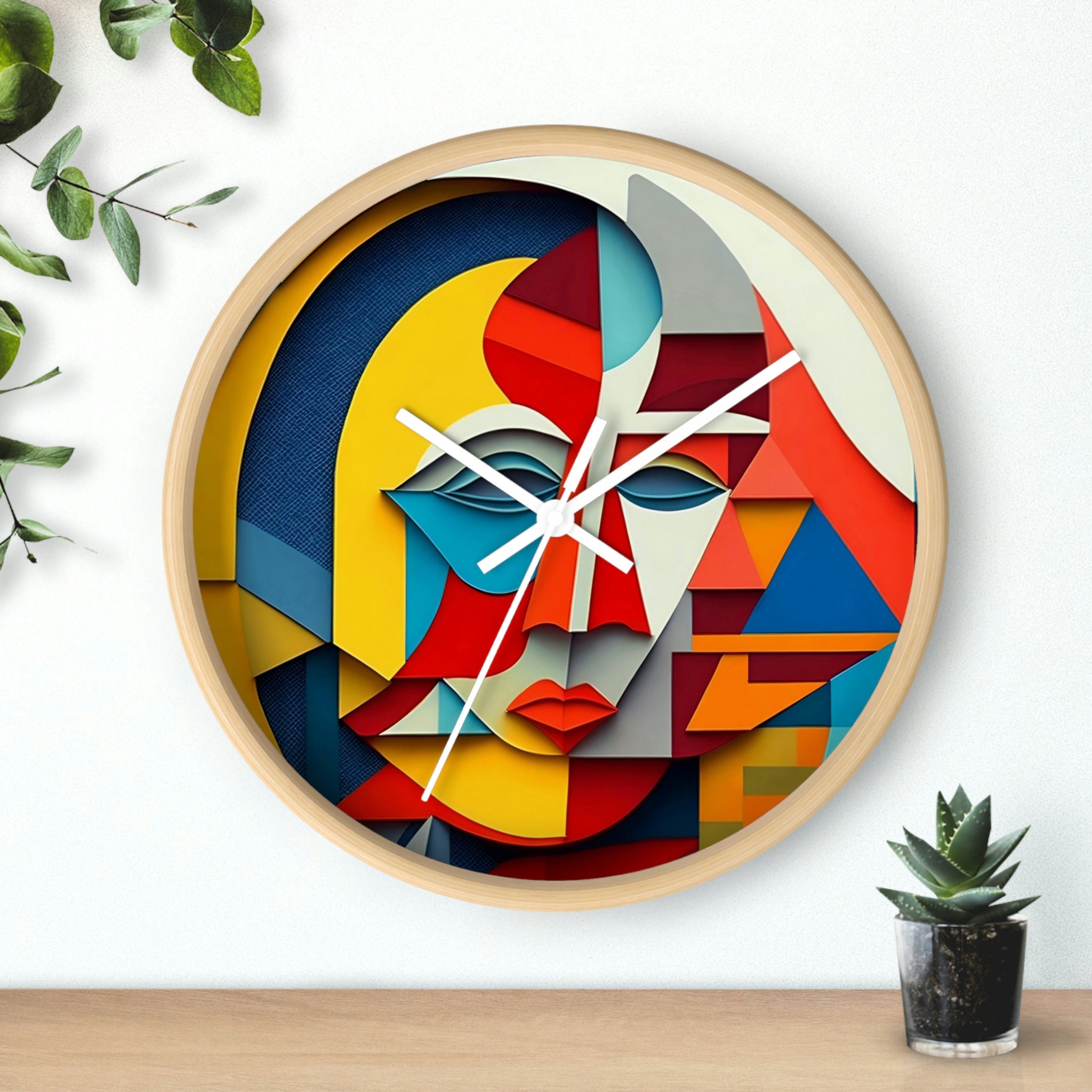 Cubism Clock Picasso Style Decor Clock Wall Decor Cubism Art Clock Home ...
