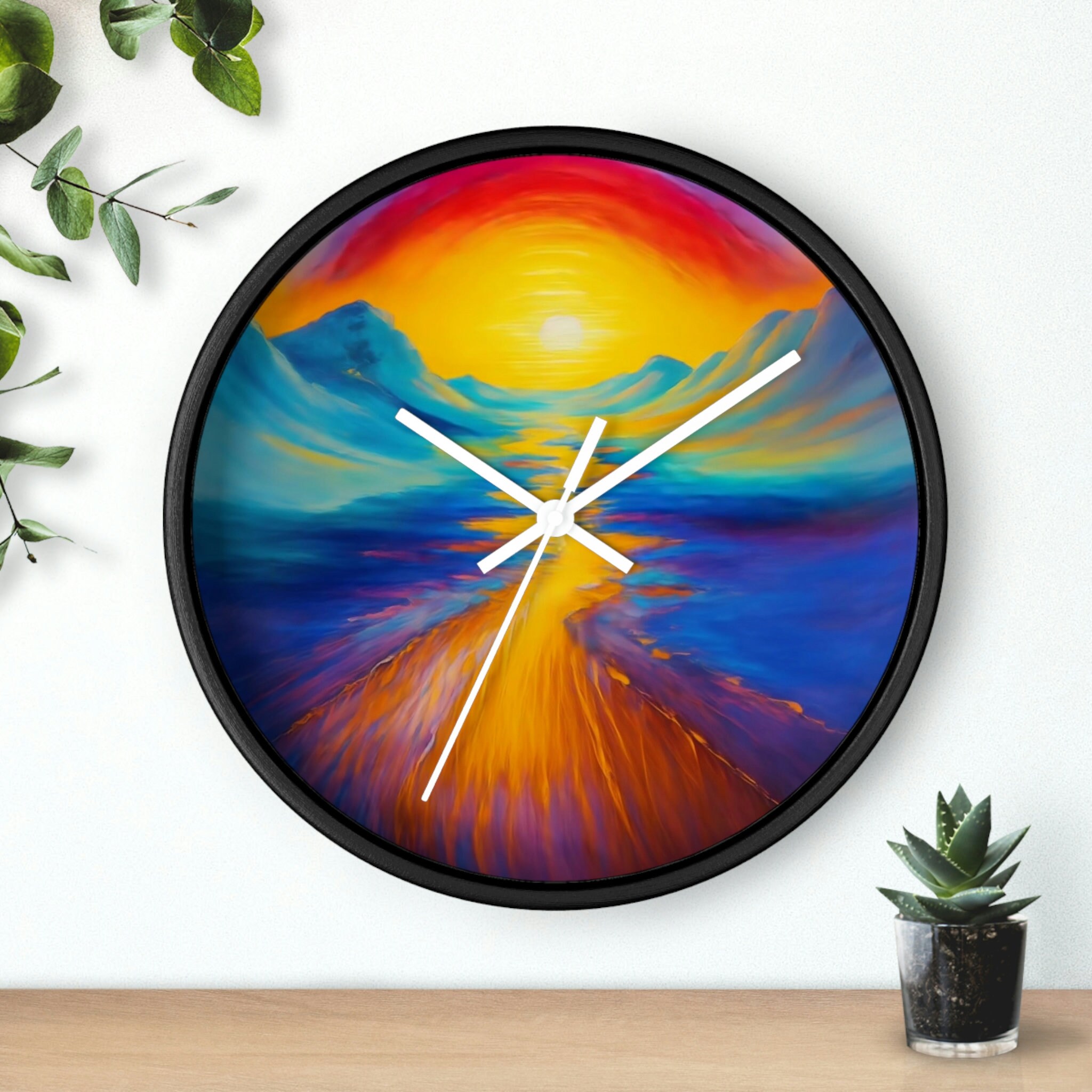 Pastel Art Clock Calm Style Clock Wall Decor Psychedelic Clock Interior ...