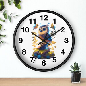Owl Clock Birds Decor Clock Interior Fantasy Birds Wall Clock - Etsy