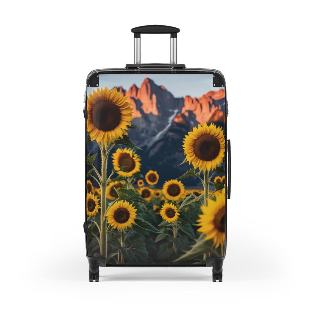 Sunflower Travel Suitcase - Floral Luggage, Vacation Gear, Travel ...