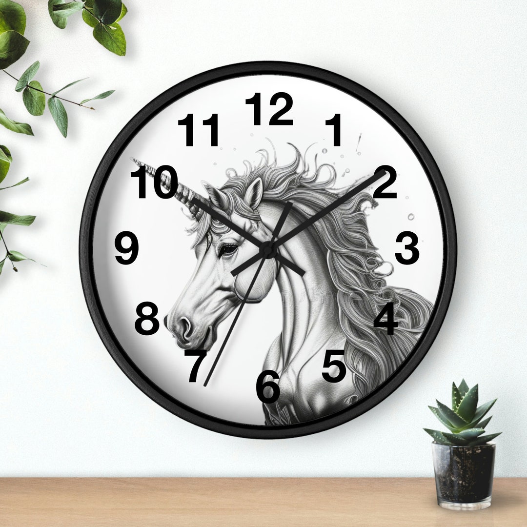 Unicorn Clock Interior Unicorn Design Clock Home Decor Unicorn Wall ...