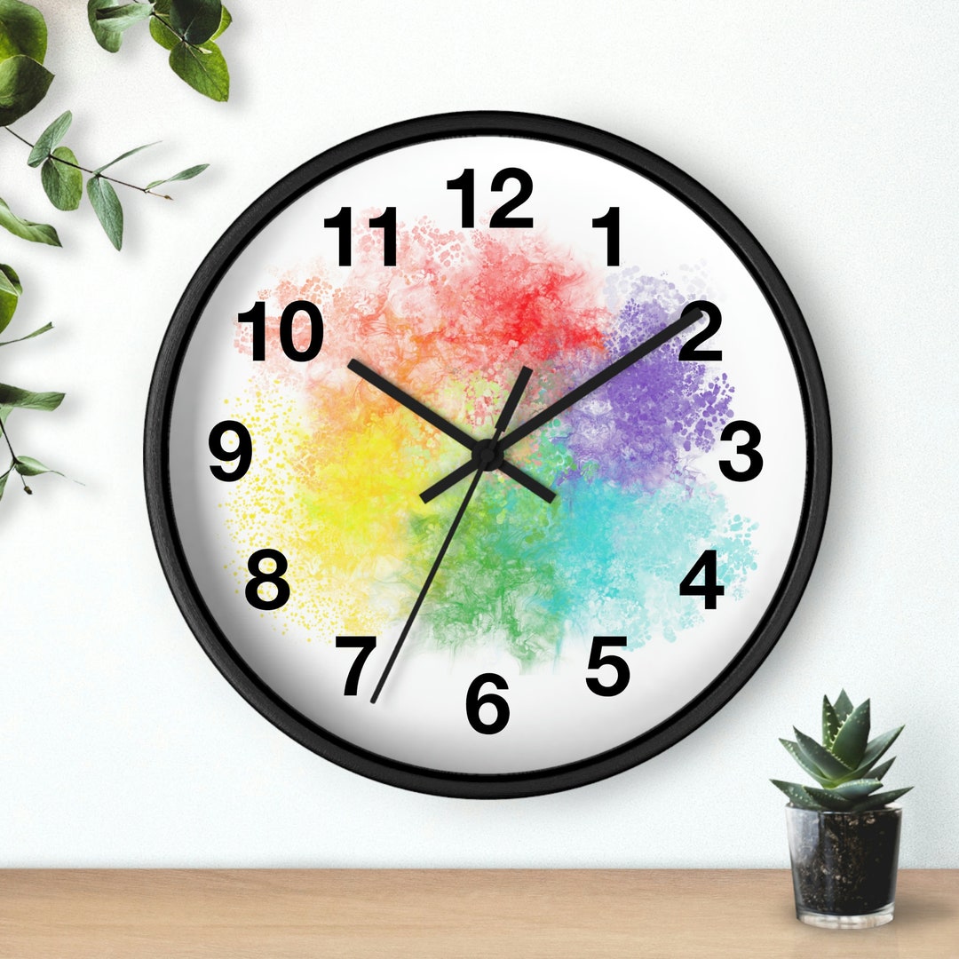 Rainbow Clock Pride Clock Home Decor Lgbtq Clock Office Clock Interior ...