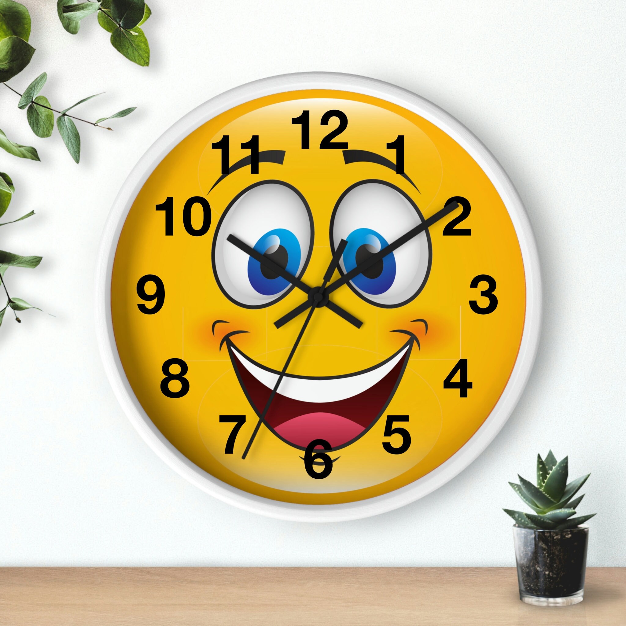 Smile Clock Face Smile Decor Clock Funny Decor Clock Wall Decor Clock ...