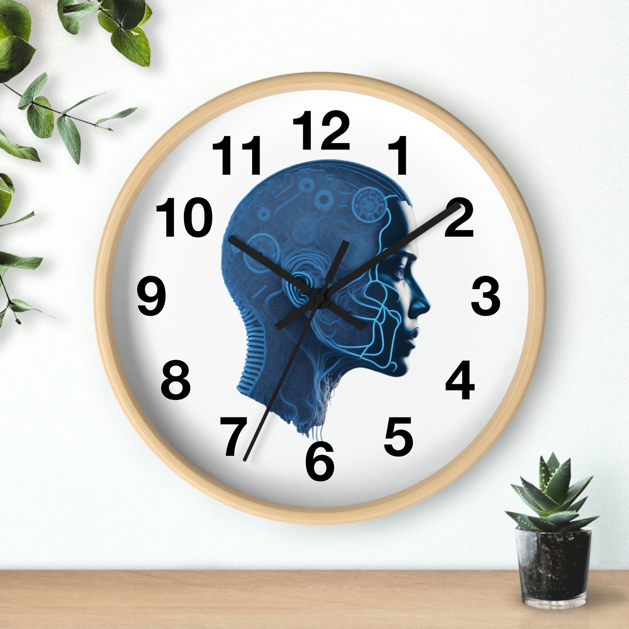 AI Intelligence Clock Wall Decor Artificial Intelligence Style Clock ...