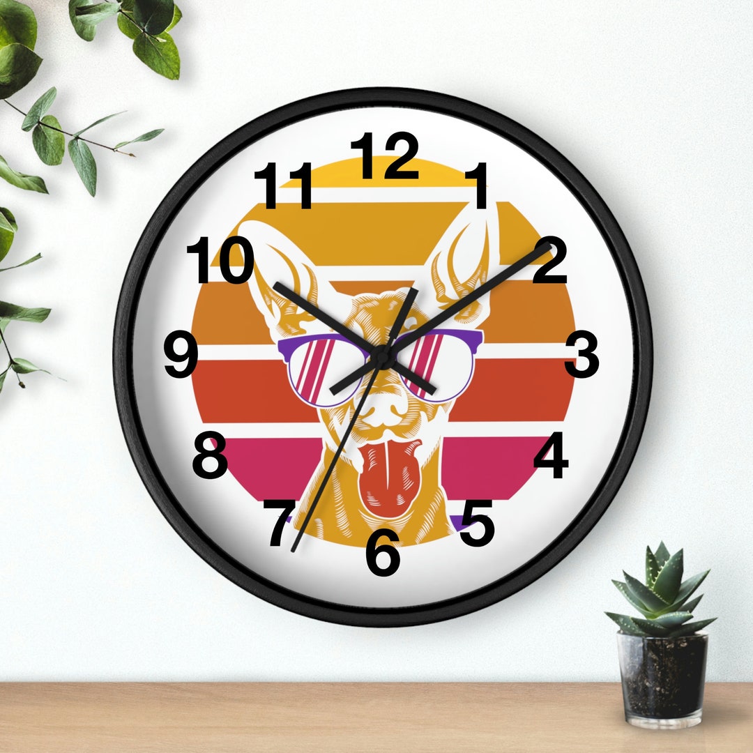 Cool Dog Clock Funny Dog Clock Home Decor Dog Clock Decor Gift Dog ...