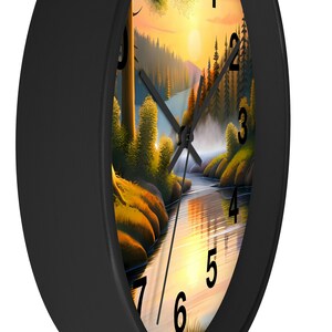 Forest Landscape Clock Home Decor Sunset Landscape Clock Wall Decor ...