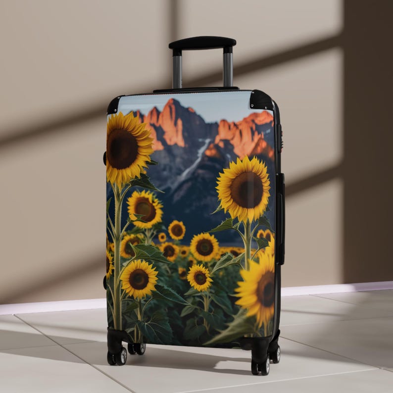 Sunflower Travel Suitcase - Floral Luggage, Vacation Gear, Travel ...