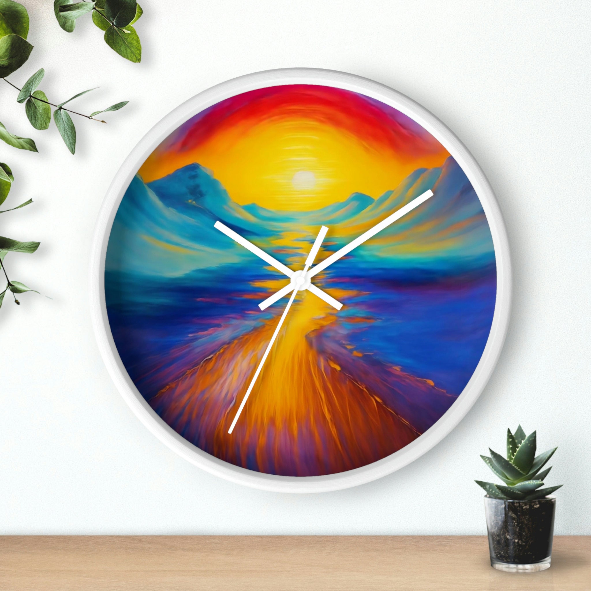 Pastel Art Clock Calm Style Clock Wall Decor Psychedelic Clock Interior ...