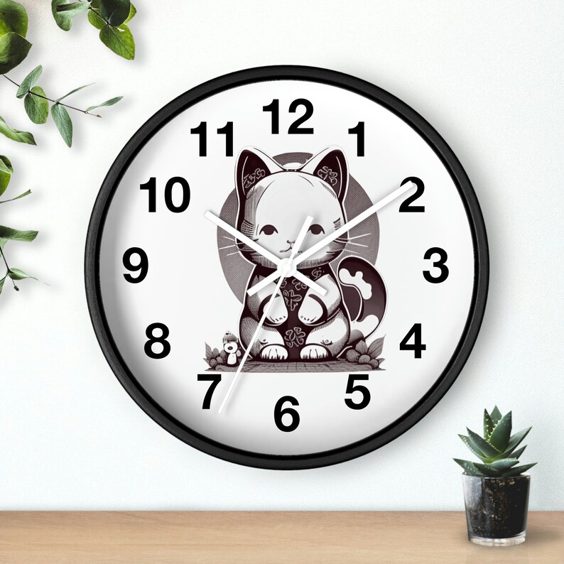 Japan Lucky Cat Clock Maneki Neko Clock Japan Decor Clock Japan ...