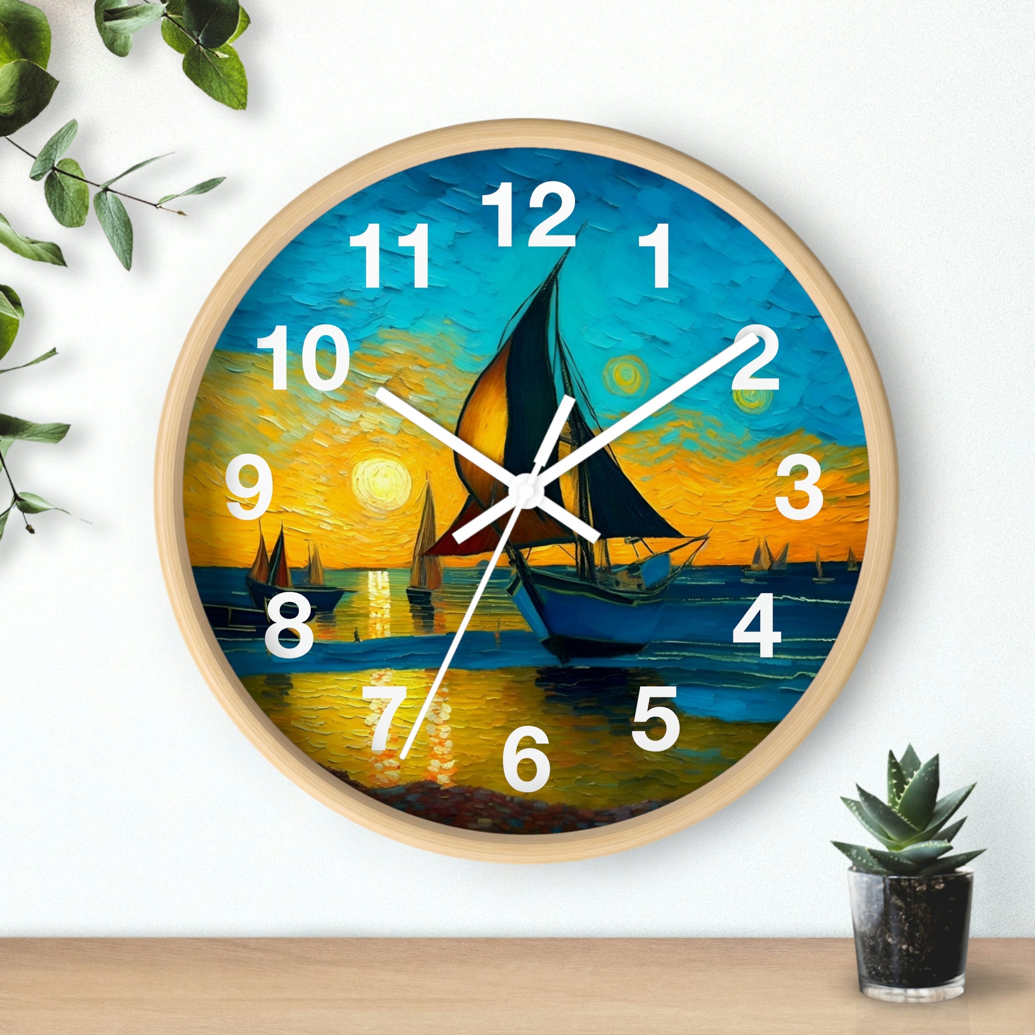 Van Gogh Style Clock Wall Decor Van Gogh Feel Design Clock Art Van Gogh ...