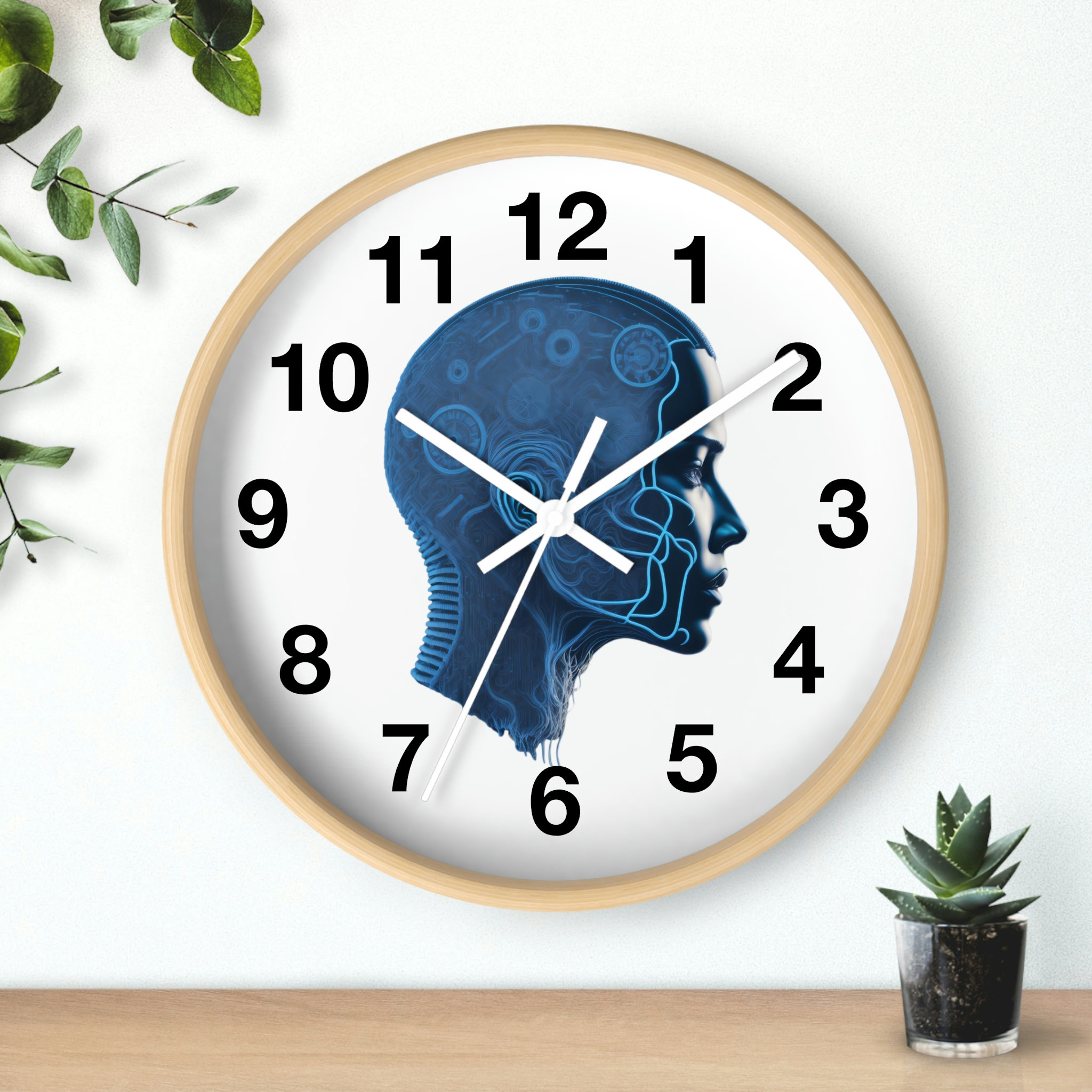 AI Intelligence Clock Wall Decor Artificial Intelligence Style Clock ...