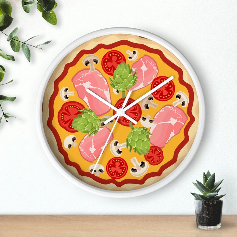 Pizza Clock Love Pizza Gift Pizza Decor Clock Interior Home Gift ...