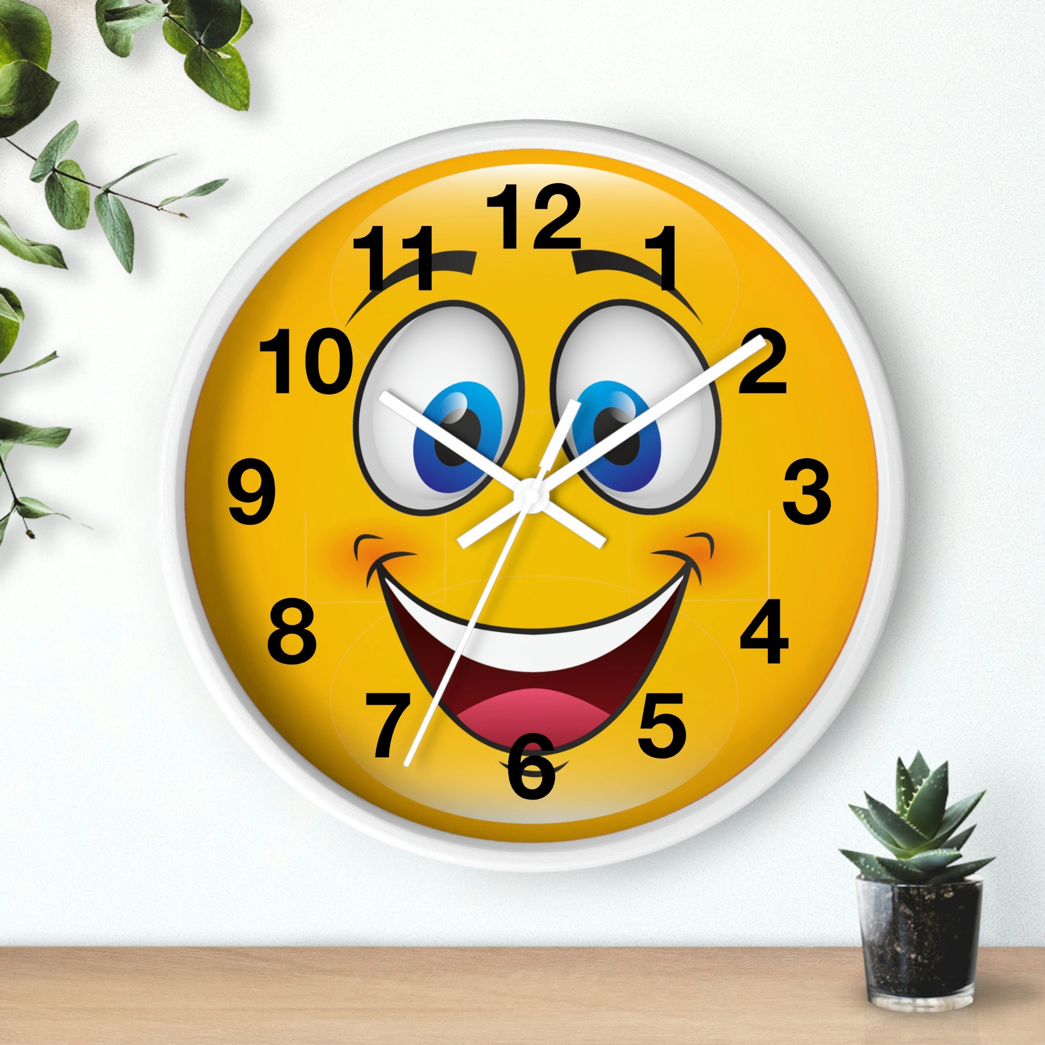 Smile Clock Face Smile Decor Clock Funny Decor Clock Wall Decor Clock ...