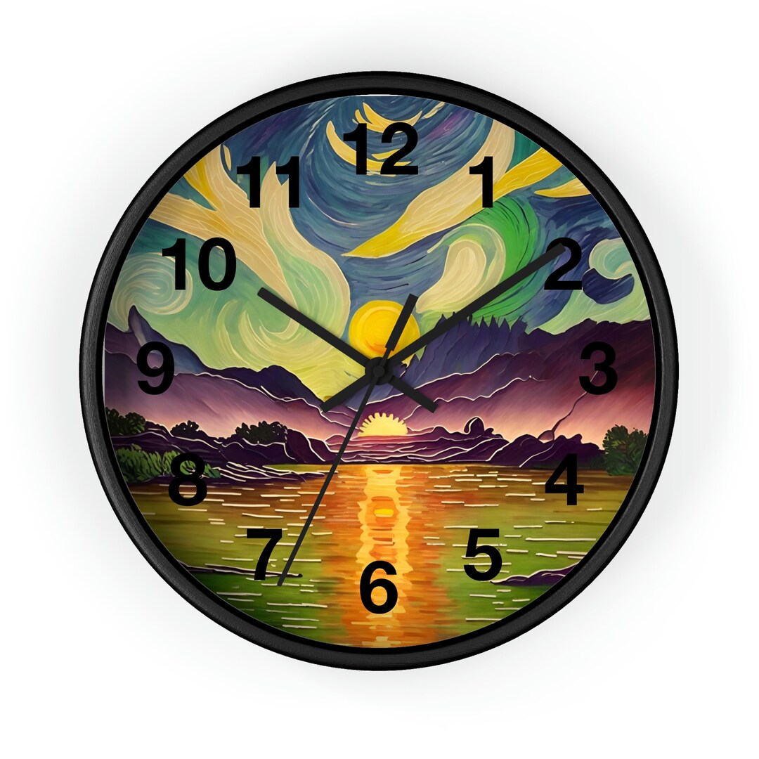 Van Gogh Design Clock Van Gogh Style Decor Wall Art Decor Surrealistic ...