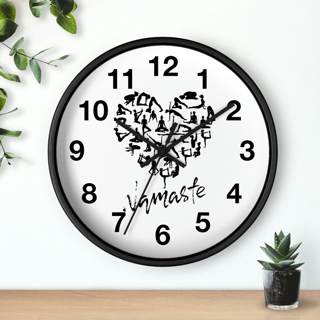 Namaste Clock Yoga Studio Decor Clock Interior Yoga Design Clock Wall ...