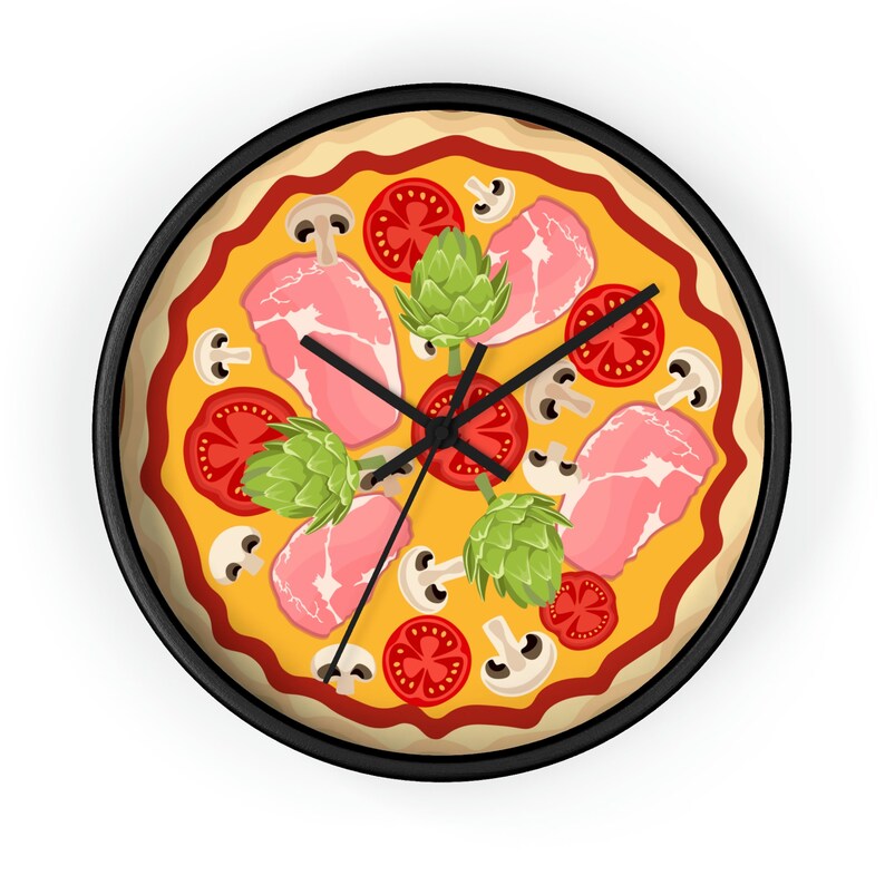 Pizza Clock Love Pizza Gift Pizza Decor Clock Interior Home Gift ...