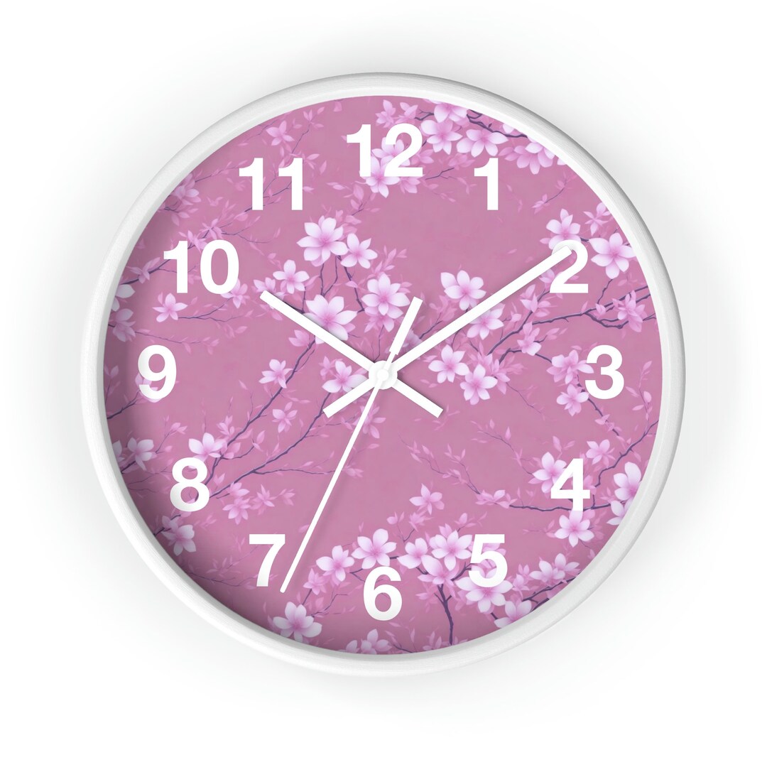 Cherry Blossom Clock Sakura Decor Japan Style Design Clock Wall ...