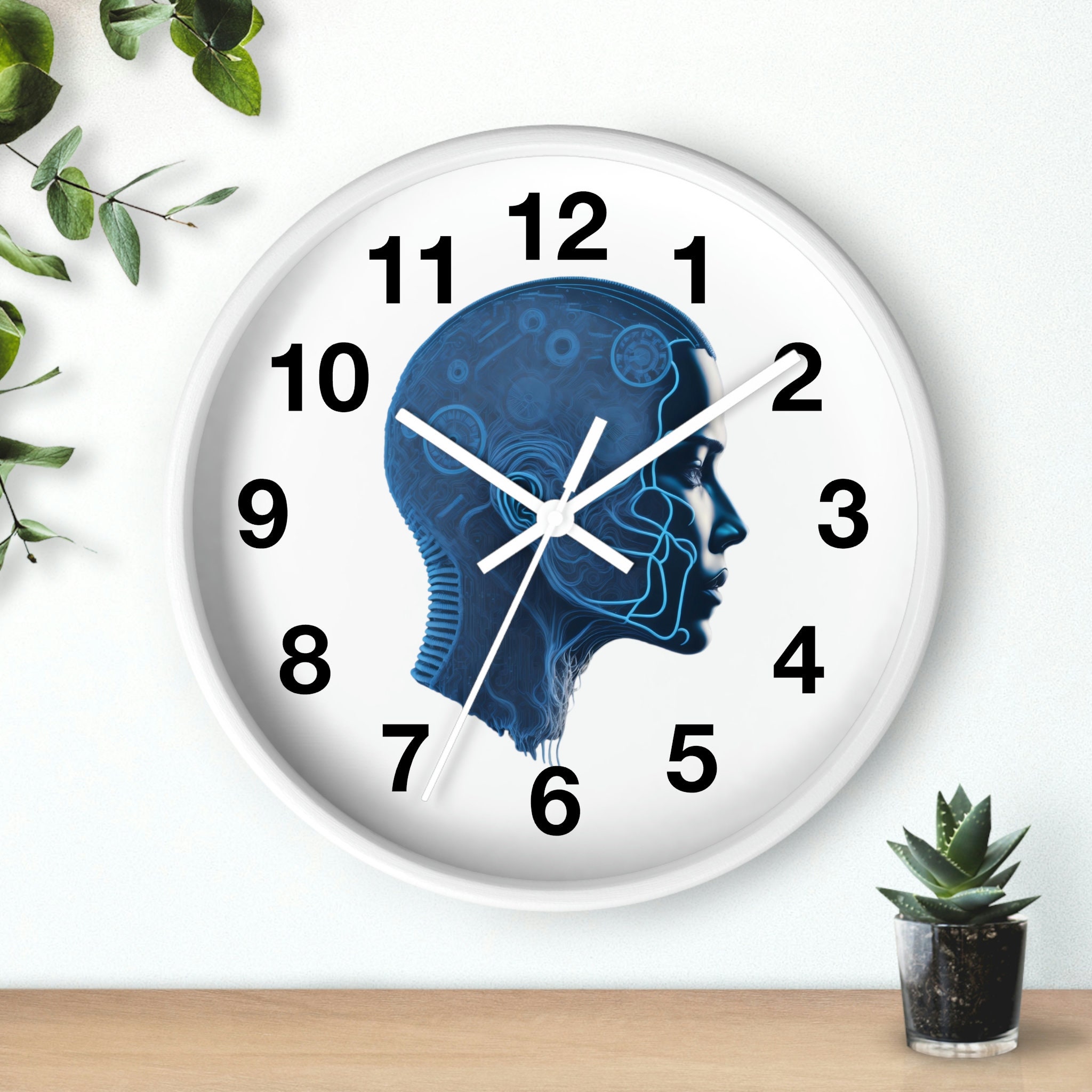 AI Intelligence Clock Wall Decor Artificial Intelligence Style Clock ...