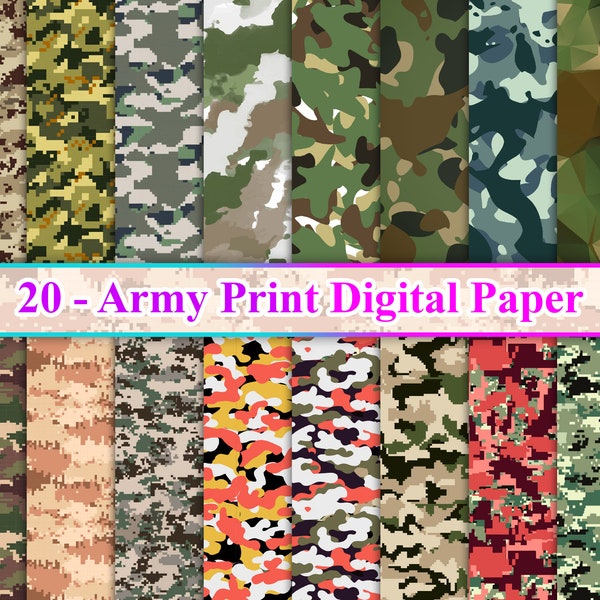 Army Digital Paper - Etsy