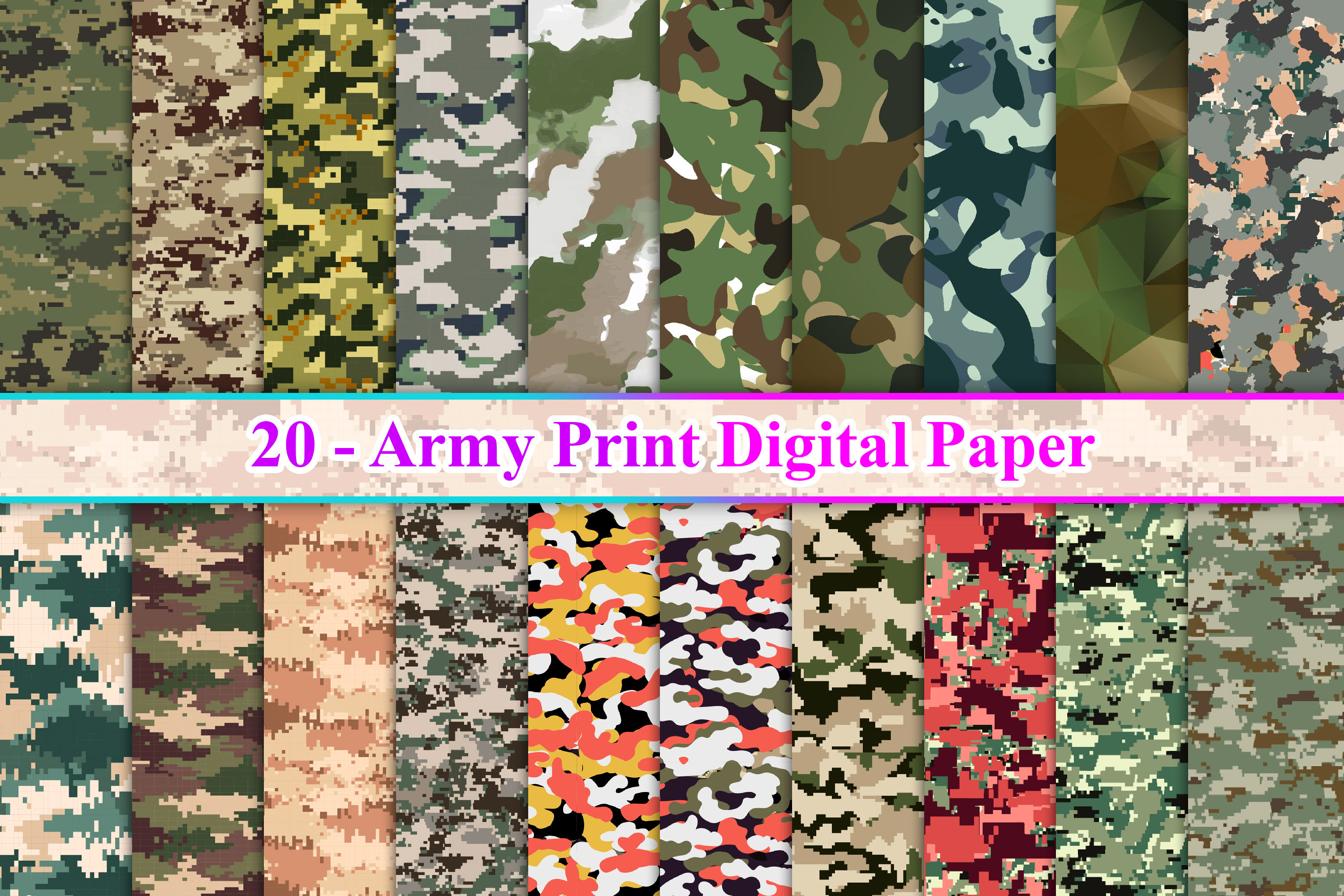 Army Digital Paper, Army Pattern Print, Army Background, Army ...