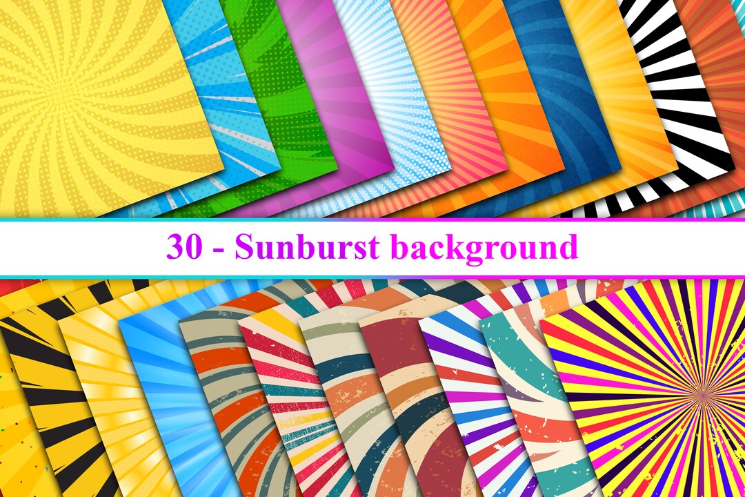 Sunburst Background Sunburst Digital Paper Sunburst Card - Etsy
