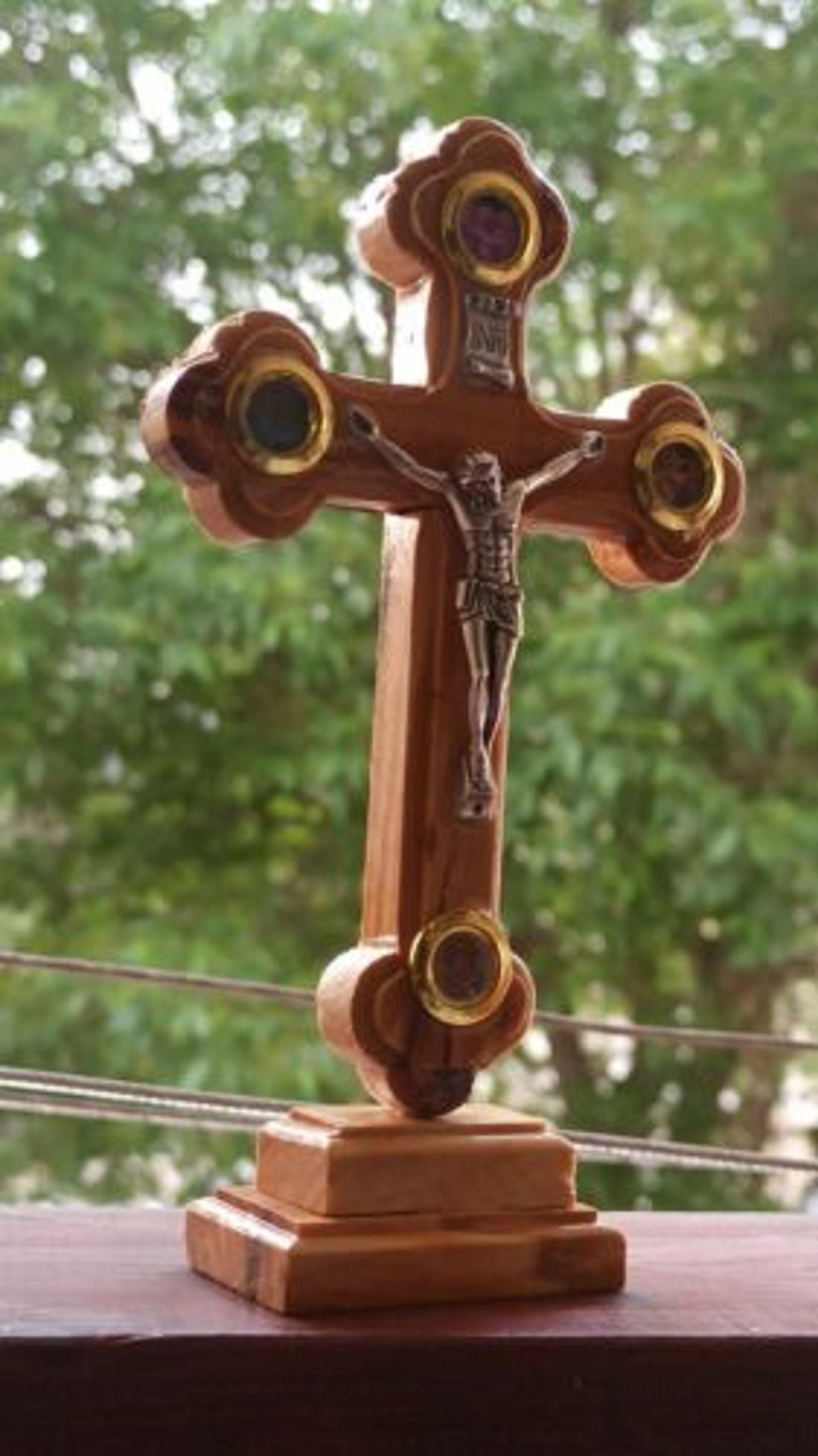Handmade Olive Wood Jesus Cross With Holy Land Elements - Etsy