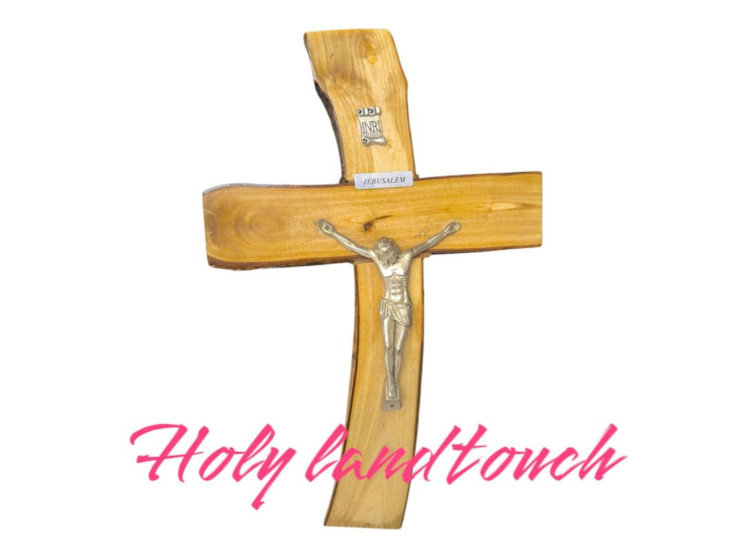 Jesus Cross Wall Olive Wood Hand Made Bethlehem Holy Land Jerusalem ...
