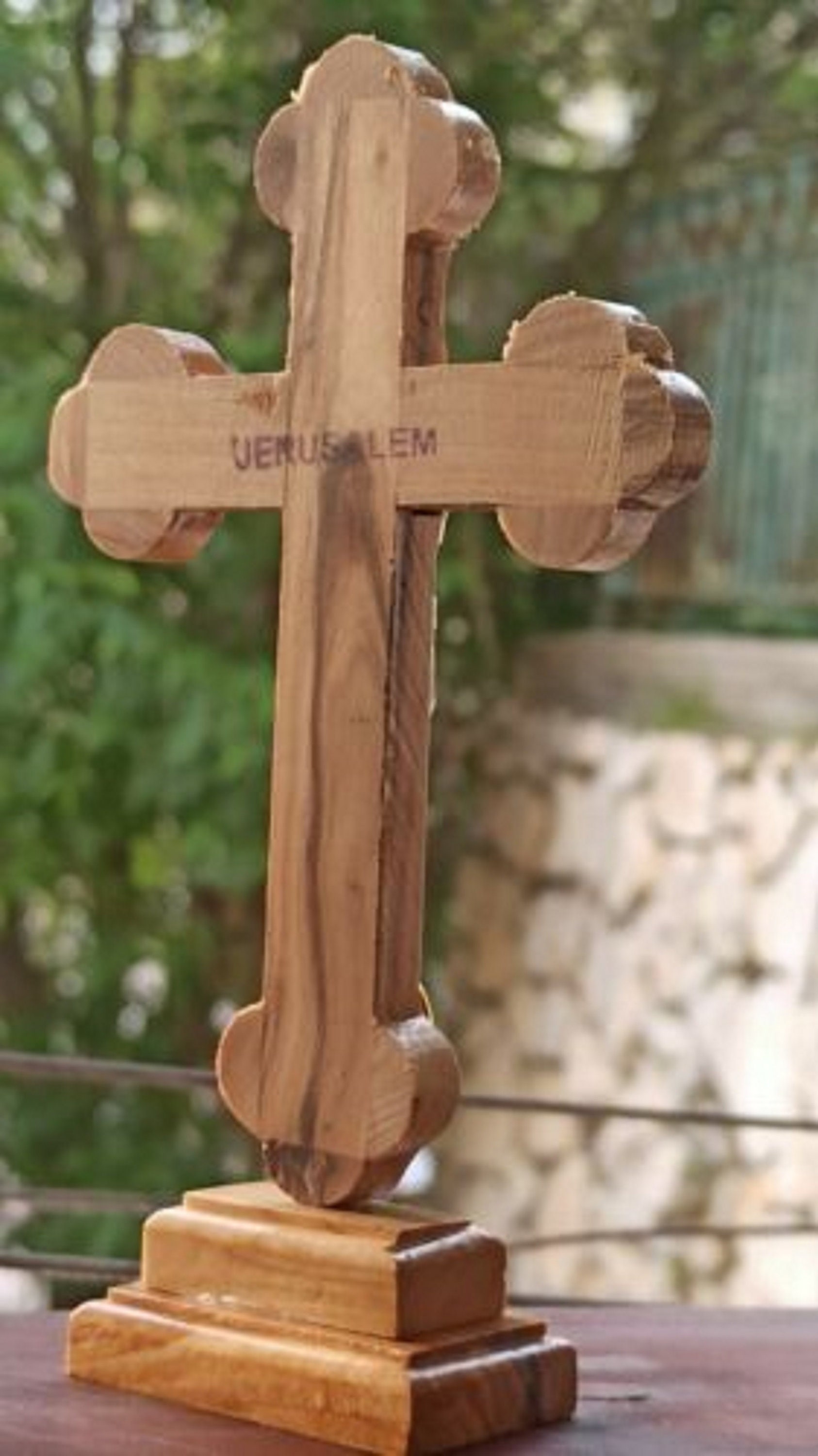 Handmade Olive Wood Jesus Cross With Holy Land Elements - Etsy