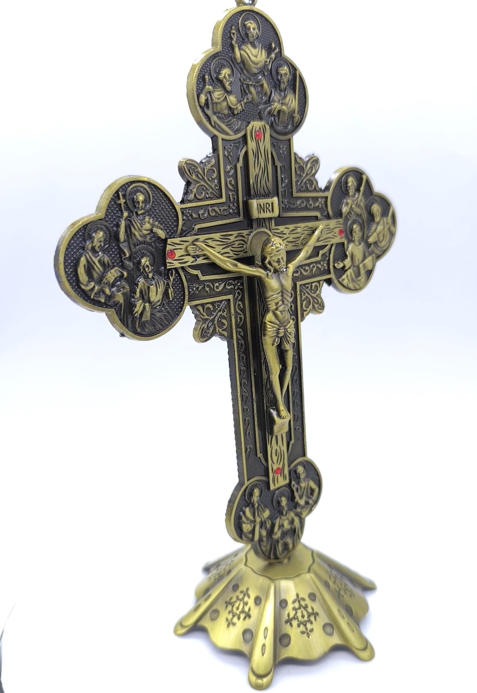 Holy Land Metal Cross With 12 Apostles Icons - Church Home Protection ...
