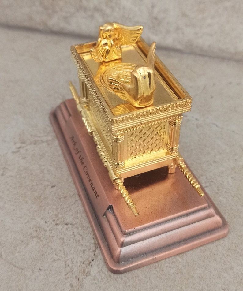 Small Replica Gold Plated Jewish Ark of the Covenant on Copper Base ...