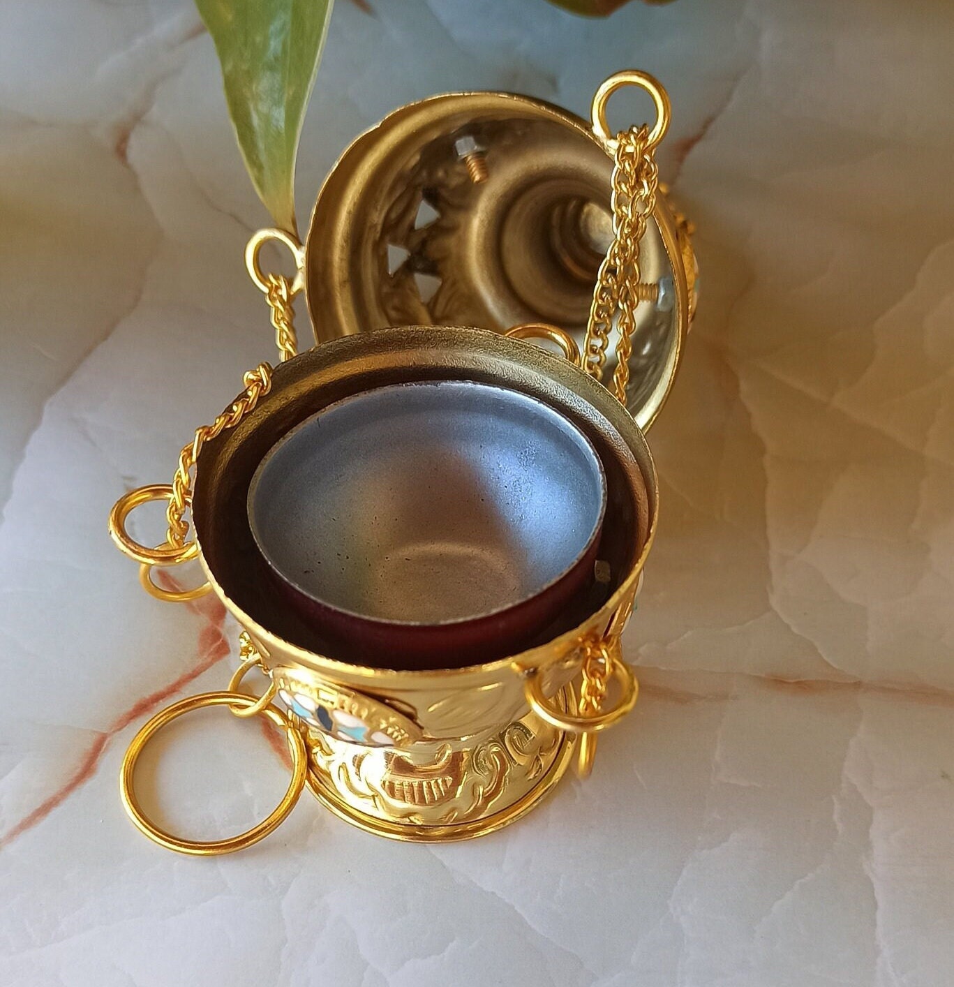 Brass Orthodox Incense Burner Hanging or Stand on the Table With ...